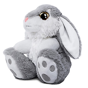 Nleio Bunny Rabbit Stuffed Animal, 8.5" Bunny Plush with Floppy Ears, Huggable & Washable, Baby Stuffed Animals Plush Toy for Girls Boys Kids Friends Easter Birthday Gifts (Gray)