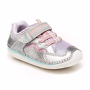 Stride Rite baby girls Soft Motion Kylo Sneaker, Silver/Multi, 3 Infant US