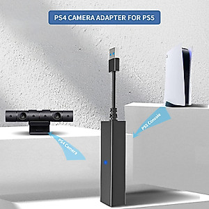 Luqeeg VR Converter Cable for PS5, VR Camera Adapter for PSVR on PS5, Converter Connecting Cable for PS5 Game Console, Parallel Adapters for Host Camera
