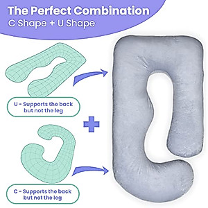 Pregnancy Pillows for Sleeping - U Shaped Full Body Pillow Support, 57inch Cooling Maternity Pillow for Pregnant Women, Support for Belly, Back, Legs. Pregnancy Gifts & Pregnancy Must Haves for Adult