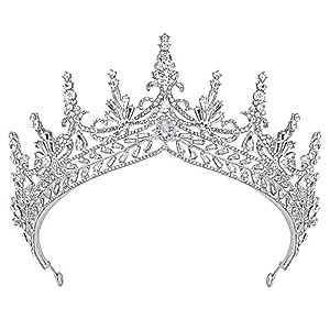 AW BRIDAL Tiaras and Crowns for Women Crystal Queen Crown Gothic Tiaras Bridal Women Crowns for Wedding Quinceanera Pageant Birthday Tiaras Princess Crown(Silver)