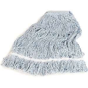 SPARTA Flo-Pac Mop Head Loop-Ended, Narrow Band with 1/2" Blue Band for Organized Cleaning, Large, Blue