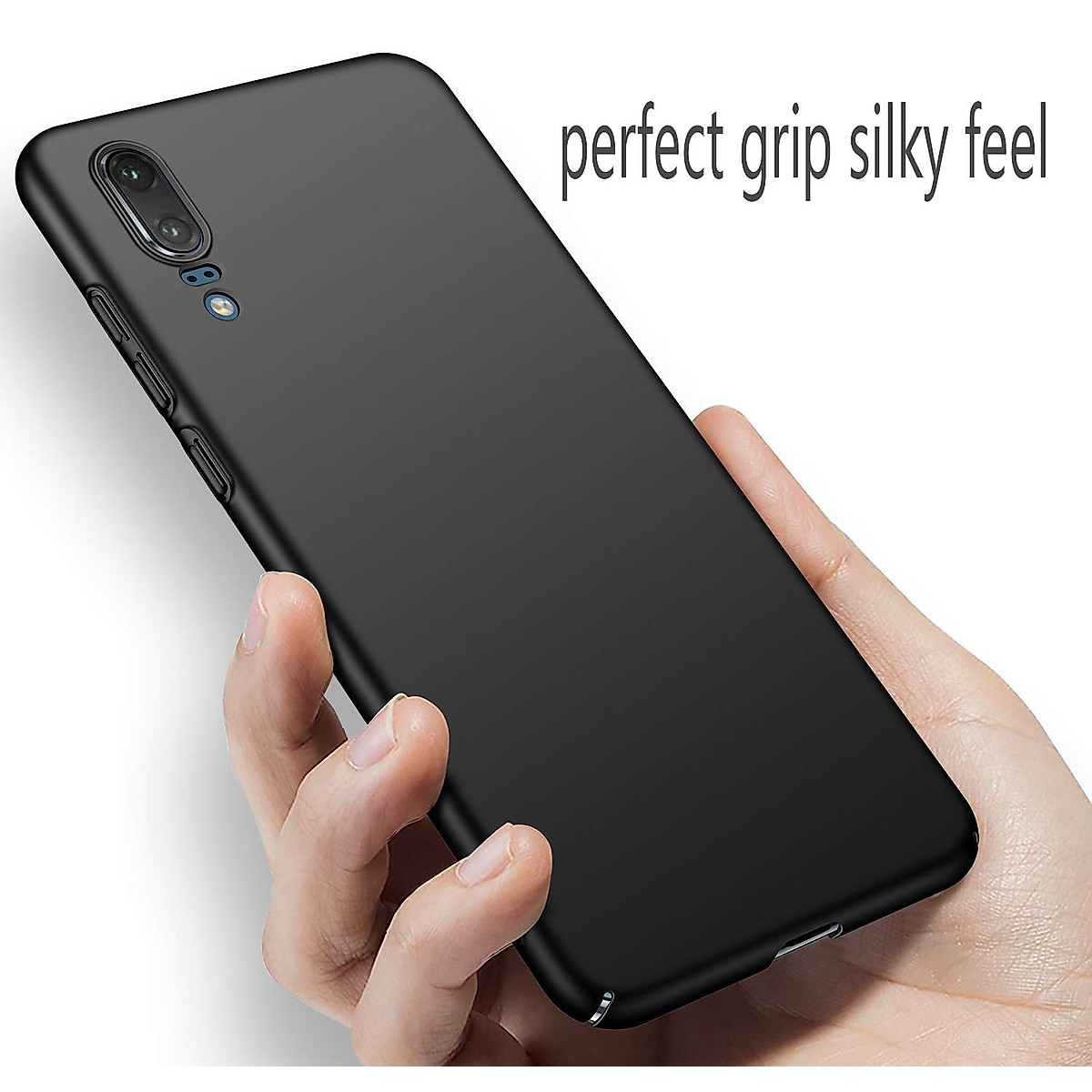 Case Compatible for Huawei P20 Case [Slim Protective] [Protect from Shock/Scratch/Drop/Marks] [Premium PC Plastic] Minimalist Hard Cover for Huawei P20 (Black)