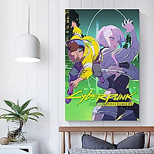 ChezMax Cyber Punk Edgerunners Anime Poster Canvas Art Poster and Wall Art Picture Print Modern Family Bedroom Decor Posters 12x18inch(30x45cm)