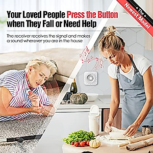 Caregiver Pager Call Button Alert - Life Alert Button for Seniors Elderly Monitoring Emergency Panic Button Elderly Assistance Products Call Bell for Patients at Home
