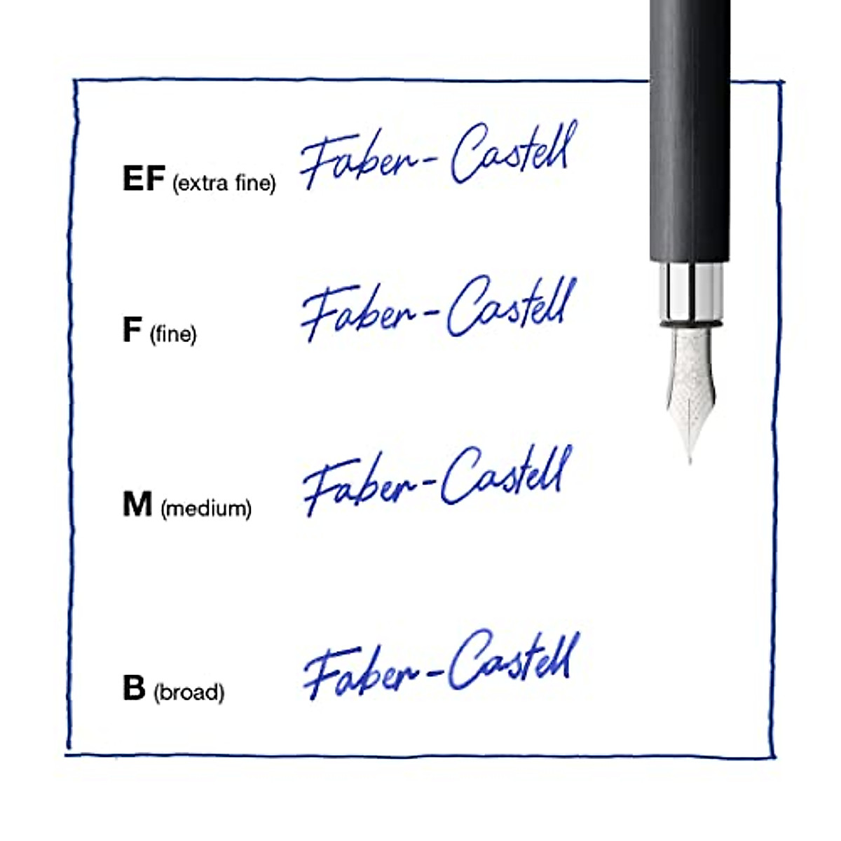 Faber-Castell Ambition 148140 Fountain Pen High-Grade Resin Nib Size M Barrel Colour Black/Silver