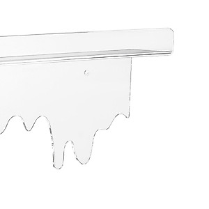 Leefasy Acrylic Floating Wall Ledge Shelf, Wall Mounted Bookshelf, Invisible Spice Rack, Clear Bathroom Storage Shelves Display,Hanging Shelves for Wall Storage - Flowing Water