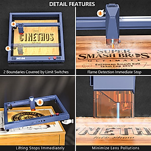 JICCODA L1 10W Laser Engraver Machine,60W DIY Laser Cutter and High Power Laser Engraving Machine for Wood and Metal, Paper, Acrylic,Fabric,Compressed Spot 0.05mm High Precision