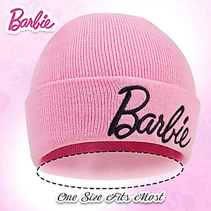 Barbie Girls Bobble Hat and Gloves Set, Original Accessories, Girl Gifts for Winter