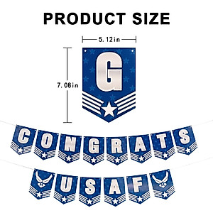 Military Theme Congrats USAF Banner,Military US Air Force Graduation Parties, Retirement, Welcome Home & Birthdays Party Decoration Supplies