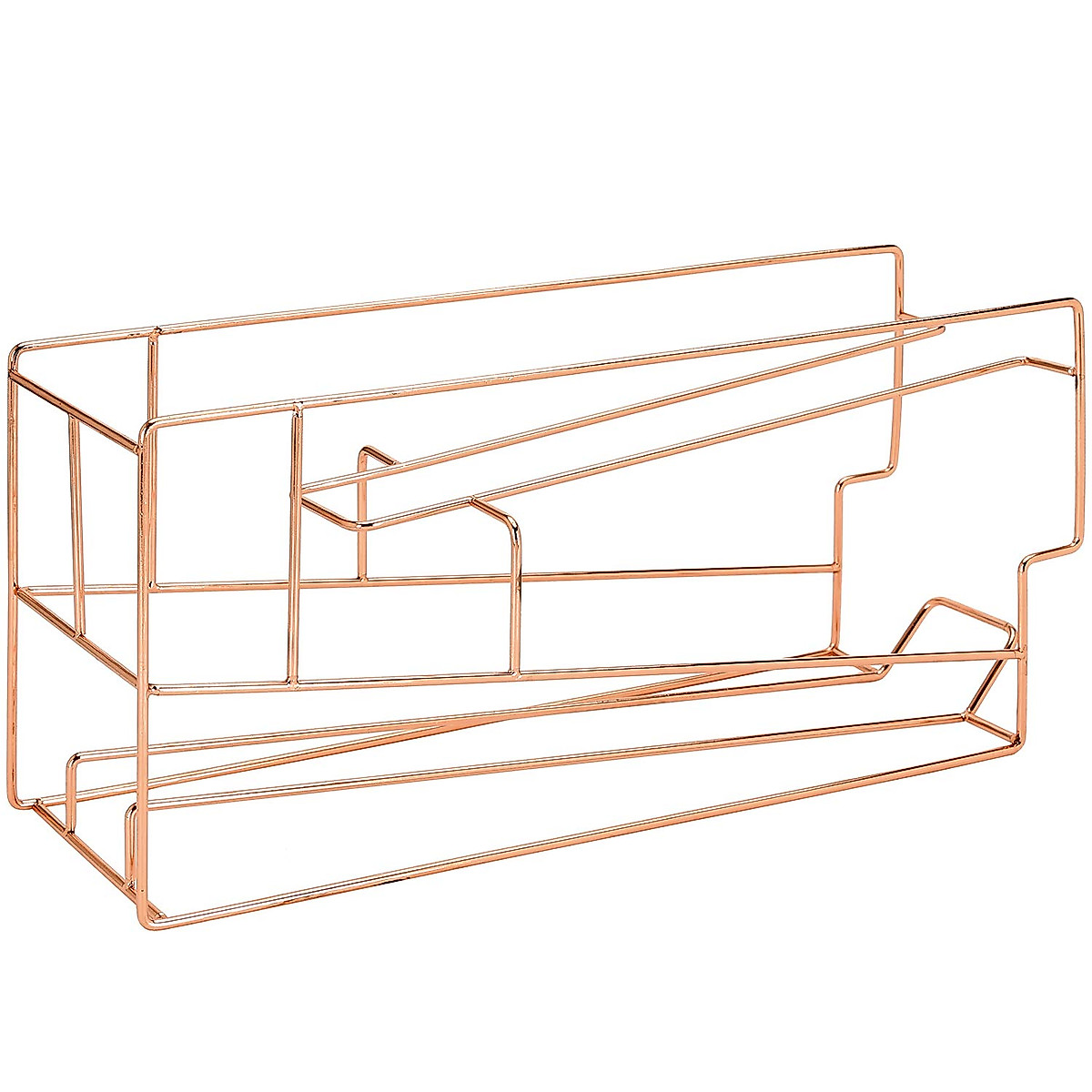 MyGift Modern Copper Tone Metal Wire Countertop or Pantry Can Holder Organizer Storage Dispenser Rack