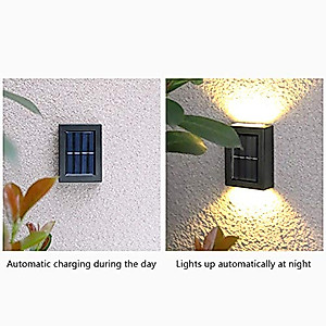 Vxkbiixxcs-o Garden Light, Square Solar Power Garden Light Patio Waterproof Wall Fence Lamp Home Decoration Warm Light