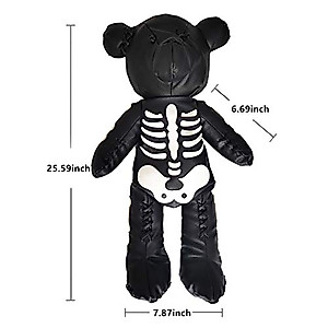 MengEryt Fashion Skeleton Bear Backpack Punk Style Cute Bags Designer Backpacks (Black)