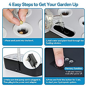 KioGro Hydroponics Growing System, 12 Pods Herb Garden Kit Indoor with 139 LED Grow Light Gardening System, Automatic Timer, Height Adjustable, 4L Water Tank for Home