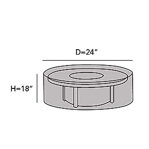 Covermates Round Firepit Cover – Water-Resistant Polyester, Mesh Ventilation, Fire Pit Covers-Khaki