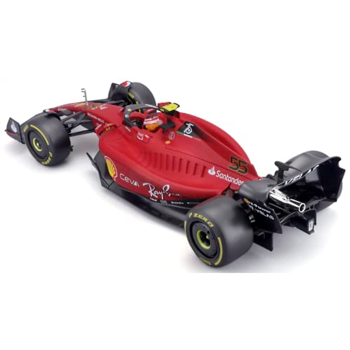 Bburago - 1/18 Scale Model Compatible with Ferrari Replica Miniature Model Compatible with Scuderia F1-75 # 55 Compatible with Carlos Sainz Season 2022 Formula 1 Scale Model Collectible (Red)