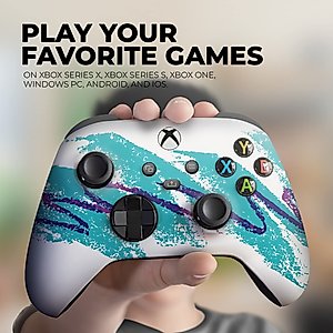 DreamController Kingdoom Hearts City Blue Custom X-box Controller Wireless compatible with X-box One/X-box Series X/S Proudly Customized in USA with Permanent HYDRO-DIP Printing (NOT JUST A SKIN