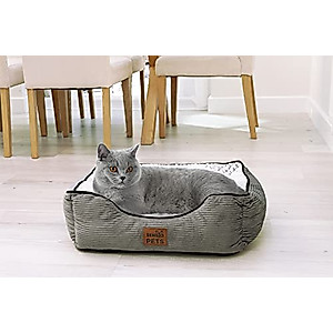 SENSIOHOME Sensio Pets Luxury Dog Cat Pet Bed Size Extra Extra Large Mattress Mat for Dog Cat Crate House with Washable Cover, Super Soft Cosy Plush Warm Comfortable, Grey, 43 x 31 x 7.5 in