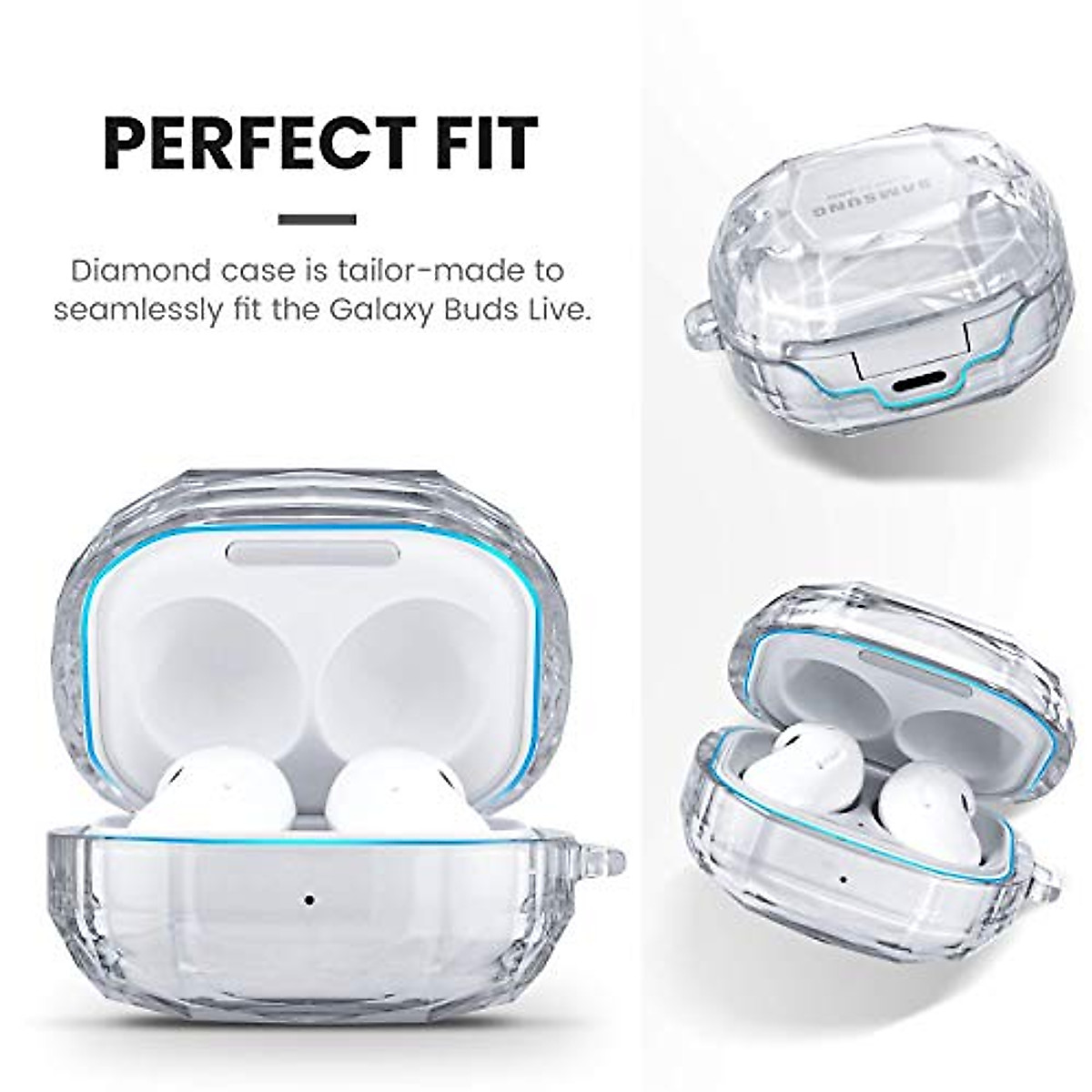 Goton Compatible for Samsung Galaxy Buds 2 pro Case(2022)/ Galaxy Buds 2 Case (2021)/ Galaxy Buds Pro Case (2021) / Galaxy Buds Live Case (2020),Hard PC Shockproof Protective Cover with Keychain