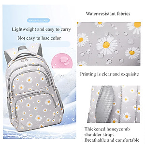 3Pcs Daisy Prints Backpack Sets Kids Bookbag Primary School Daypack Elementary Students Knapsack for Teens Girls
