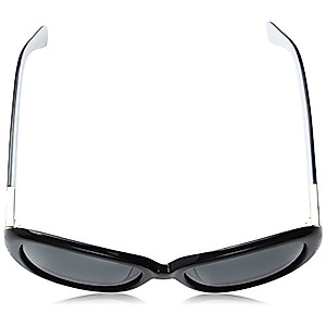 Kate Spade New York Women's Judyann Oval Sunglasses, Black Ivory/Gray Polarized, 56 mm
