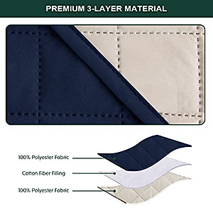 CHUN YI Recliner Chair Cover Reversible Small Recliner Slipcover for Dogs Seat Width to 25 Inch Washable Recliner Chair Protector with Elastic Adjustable Strap for Kids and Pets (Small, Navy)