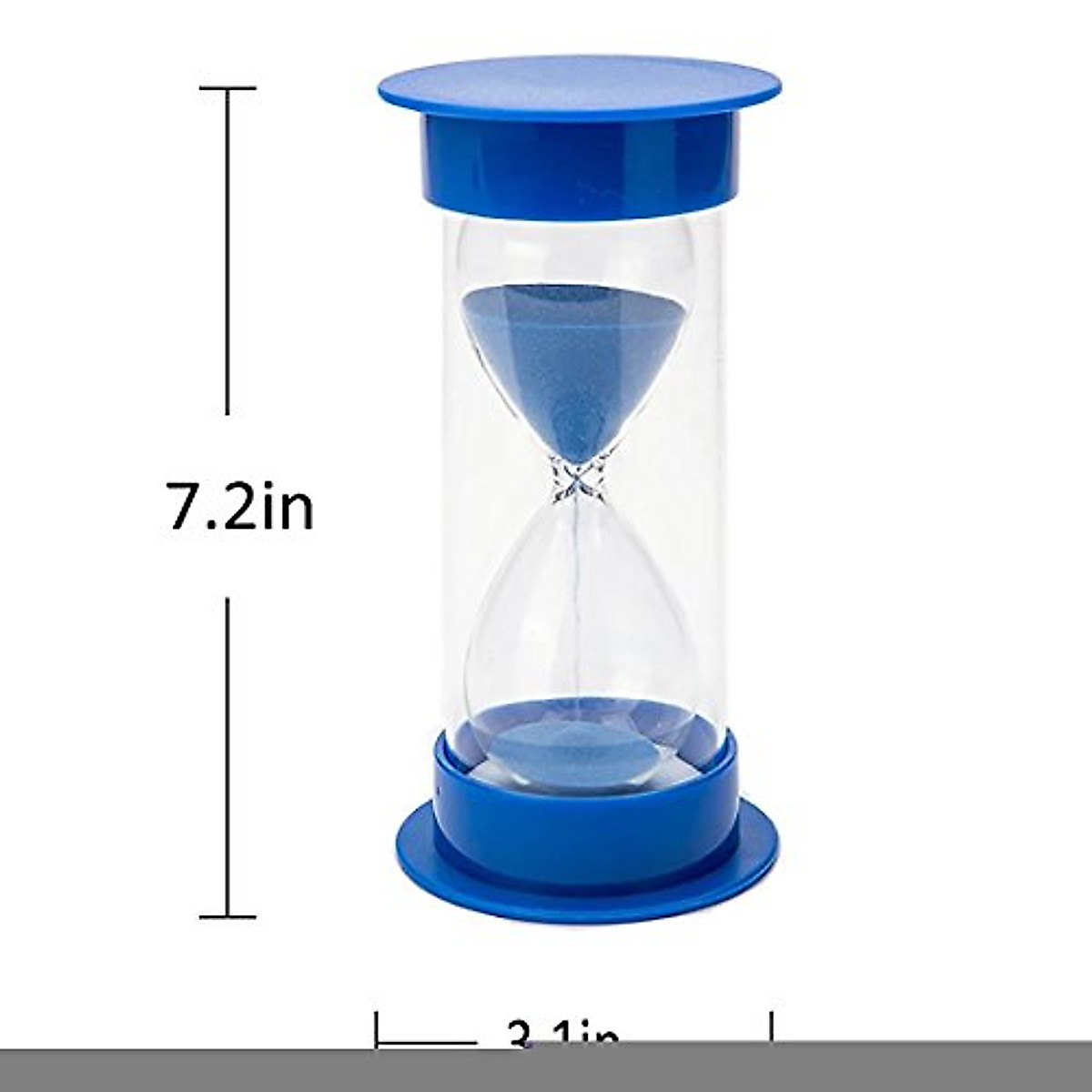 AblueA Sand Timer with Protective Covering, 50 Minutes Plastic Sand Clock Timing Hourglass (Blue Caps and Blue Sand)