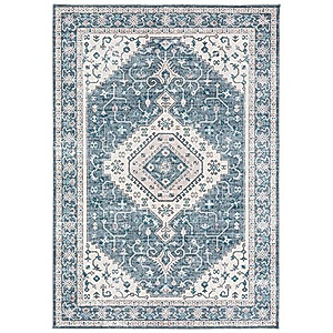 DECOMALL Rina Entryway Rugs, Bohemian Vintage Washable Non Skid Rug for Kitchen, Bathroom,2' x 3',Grey Blue