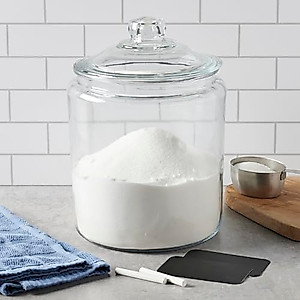 Anchor Hocking Heritage Hill Lid and 2 Chalkboard Labels Glass Jar, 2 Gallon, Set of 1, Clear
