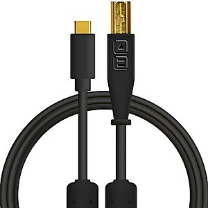 DJ TechTools Chroma Cable: Audio Optimised USB-C to USB-B Cable with 56K Resistance (Black)
