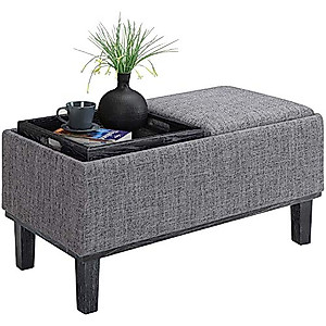 Convenience Concepts Designs4Comfort Brentwood Storage Ottoman, Gray Fabric