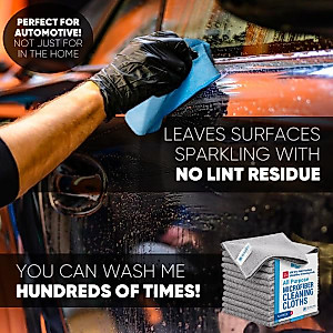 12" x 12" MW Pro Multi-Surface Microfiber Cleaning Cloths | Gray - 12 Pack | Premium Microfiber Towels for Cleaning Glass, Kitchens, Bathrooms, Automotive, Supplies & Products