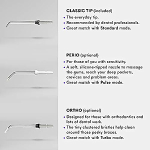 BURST Water Flosser for Teeth Cleaning – Cordless Water Flosser Picks for Plaque Removal Between Teeth, Braces & Dental Work – Electric & Portable Water Floss – Refillable 110mL Tank, 3 Modes – White