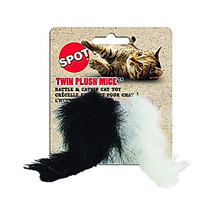 Ethical Twin Plush Mice Cat Toy with Rattle, 2-Pack