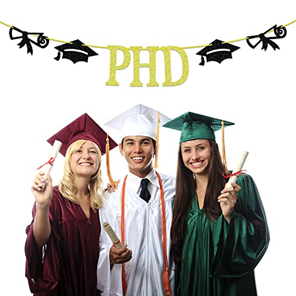 Gold Glitter PHD Banner, You PHDid It/Congratulations PHD/Congrats PHD/Congrats Doctor, Graduations Party Decorations Supplies