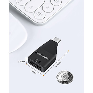 CableCreation USB C to DisplayPort Adapter 4K@60Hz, Male Type C to Female DisplayPort Adapter Compatible with iPhone 16 15 Pro/Promax/Plus, MacBook Pro Air, Steam Deck, iPad Pro, iMac, XPS, Galaxy