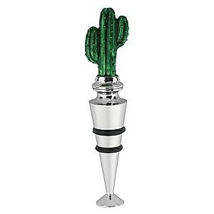 UPware Wine Stopper Bottle Stopper 1-Pack Zinc Alloy Wine and Beverage Bottle Stopper Cute Decorative Wine Stopper Wine Preserver Reusable Wine Corks (Cactus)