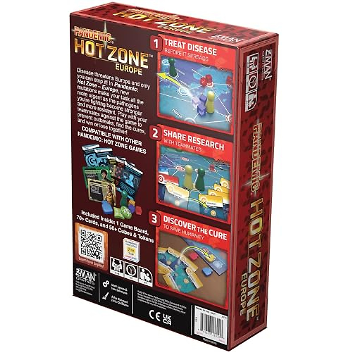 Pandemic Hot Zone: Europe Board Game - Cooperative Disease-Fighting Adventure, Strategy Game for Kids and Adults, Ages 8+, 2-4 Players, 30 Minute Playtime, Made by Z-Man Games