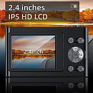 Digital Camera for Photography, 4K Compact Point and Shoot Camera for Kids Portable Video Camera with 32Gb Sd Card 16X Digital Zoom for Teens Students Boys Girls Gifts