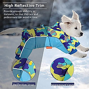 SUNFURA Winter Dog Coats, Warm Dog Down Jacket with 4 Legs, Reflective Windproof Puppy Turtleneck Snowsuit for Cold Weather, Lightweight Padded Puffer Dog Vest Apparel for Small Medium Dog