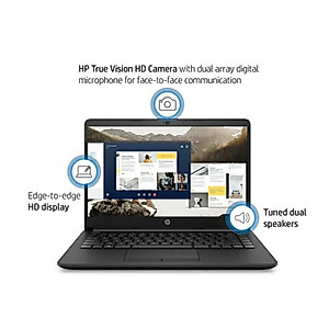 2022 Newest HP Premium 14-inch HD Laptop| Intel Celeron N4020 to 2.8GHz 8GB RAM 64GB SSD| Webcam Bluetooth HDMI USB-C Wi-Fi| Win 11 S with 1 Year MS 365| LIONEYE Bundle| Black