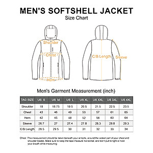 Outdoor Ventures Men's Lightweight Softshell Jacket Fleece Lined Hooded Water Resistant Winter Hiking Windbreaker Jackets