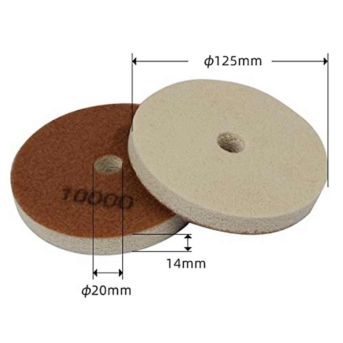 5" Diamond Sponge Fiber Polishing Pad 300-10000 Grit - Polishing Tile Stone Marble Concrete Ceramics Glass 7set
