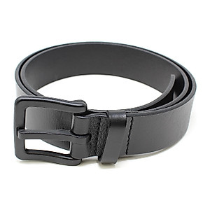 BC Belts Metal Free Full Grain Leather Belt - Hypoallergenic No Nickel and TSA Approved (Black-XL)