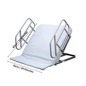 WLL-DP Portable Electric Bed Backrest, Adjustable Sit-Up Back Rest with Guardrail, Fits Standard Hospital Bed, Family Nursing Home Rehabilitation Center Nursing,Blue