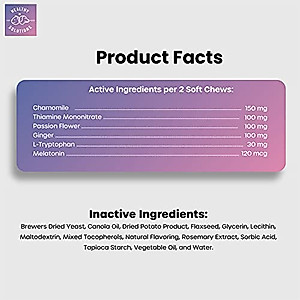 Calming Chews for Dogs - 60 Dog Calming Treats for Anxiety, Stress Relief Aid, Storms, Grooming, Fireworks, Separation, Travel, & Motion Sickness - Made in USA