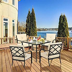 ZHYH 2 Piece Patio Dining Chairs Stackable Removable Cushioned Garden Patio