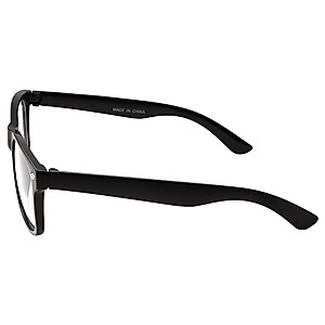 Retro NERD Geek Oversized BLACK Framed Clear Lens Eye Glasses for Men Women