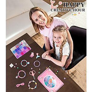 DUDUCOFU 900Pcs Mermaid Bracelet Making Kit for Girls Kids Charm DIY Beads for Jewelry Making, Friendship Bracelet Kit with Ocean Pearl Shell Butterfly Beads for Bracelet Necklace Making