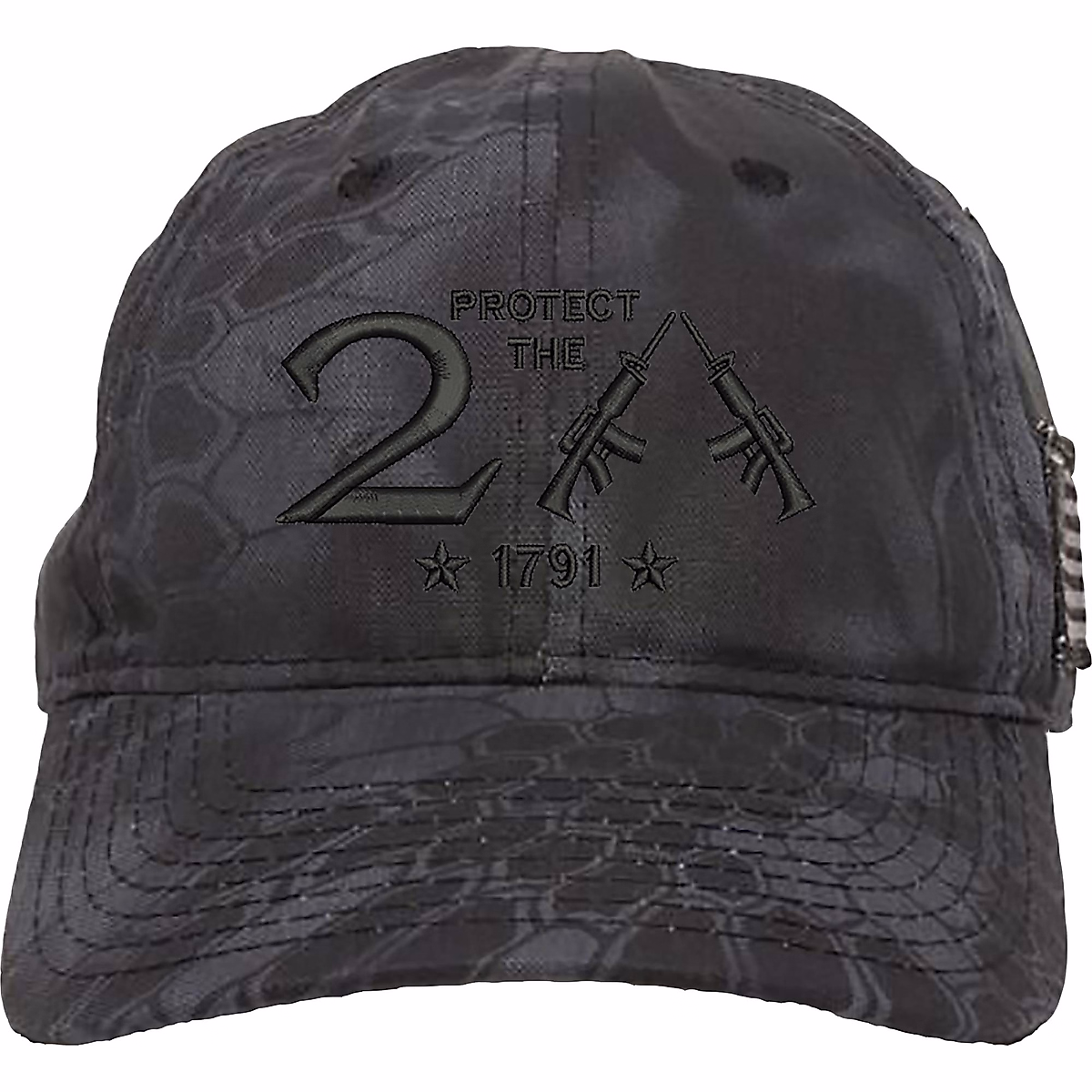 AmazingShirts Protect The 2nd Amendment 1791 AR15 Guns Right Freedom Embroidered One Size Fits All Unstructured Hats (TAC Black/Black)